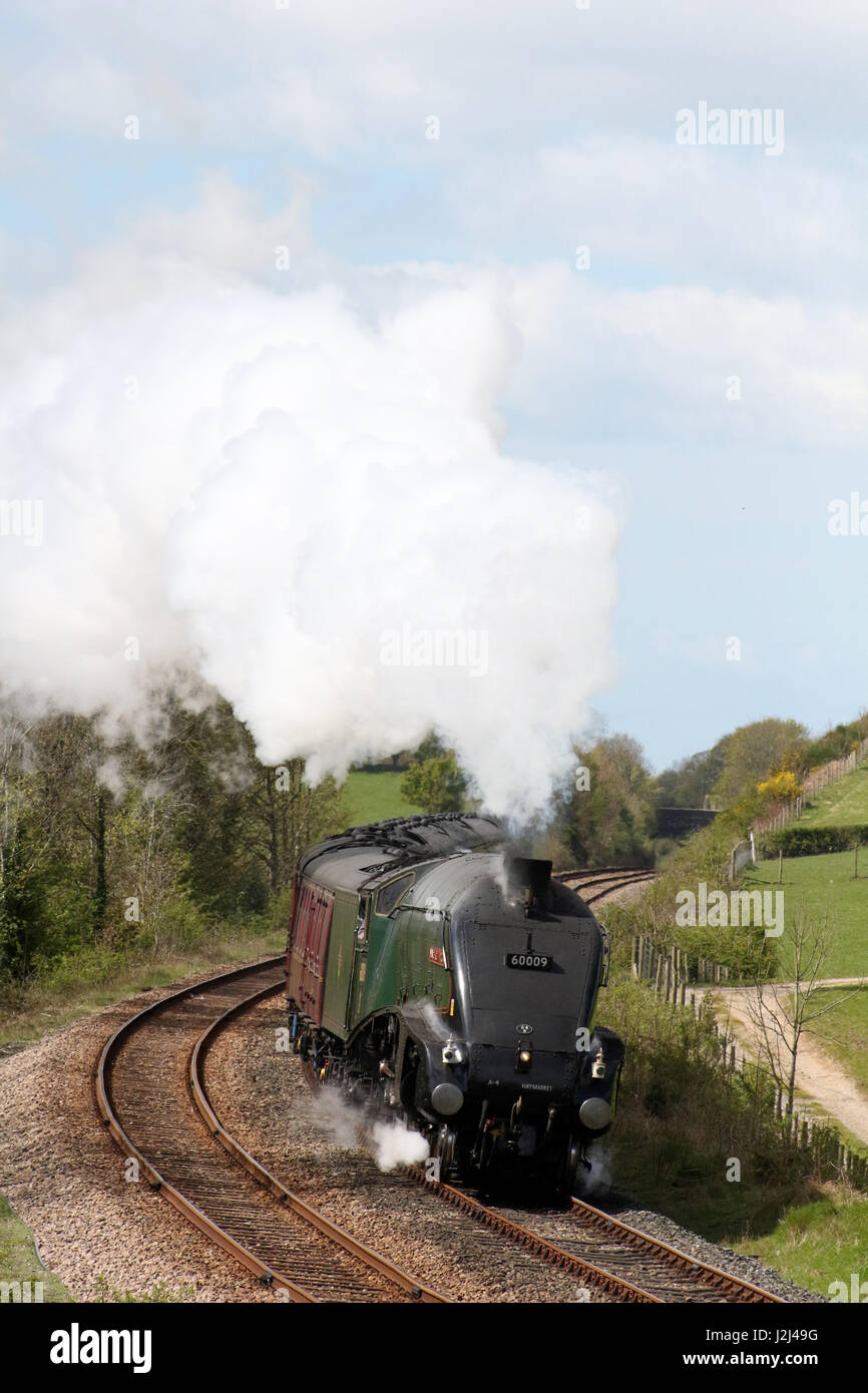 Class A4 steam locomotive 60009 Union of South Africa on a loaded test ...
