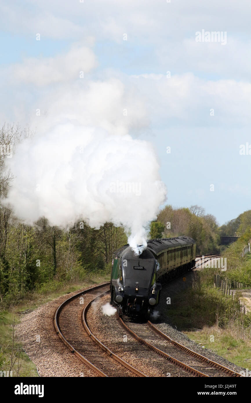 Class A4 steam locomotive 60009 Union of South Africa on a loaded test ...
