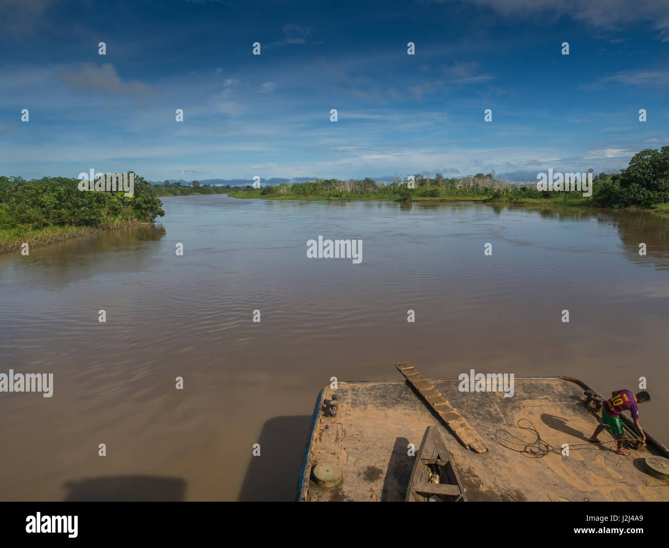 Amazon River, Peru - May 12, 2016: View of the Amazon River from the ...