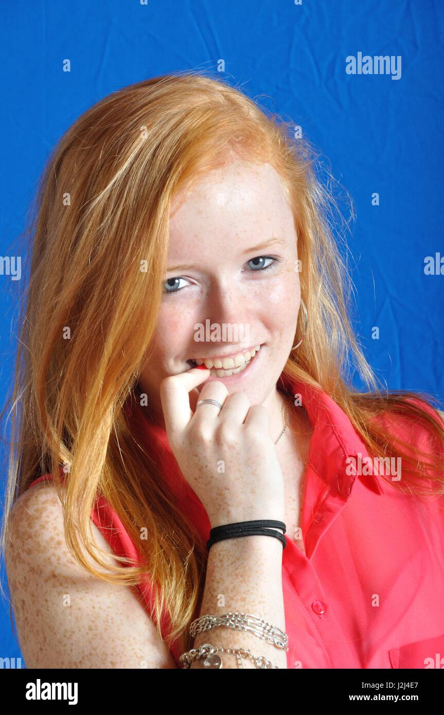 Teen playing the shy Stock Photo - Alamy