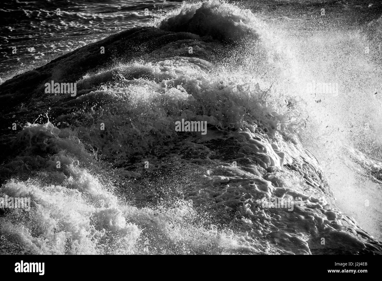 Black and white: Rough seas captured in Hondoq ir Rummien, Gozo during ...