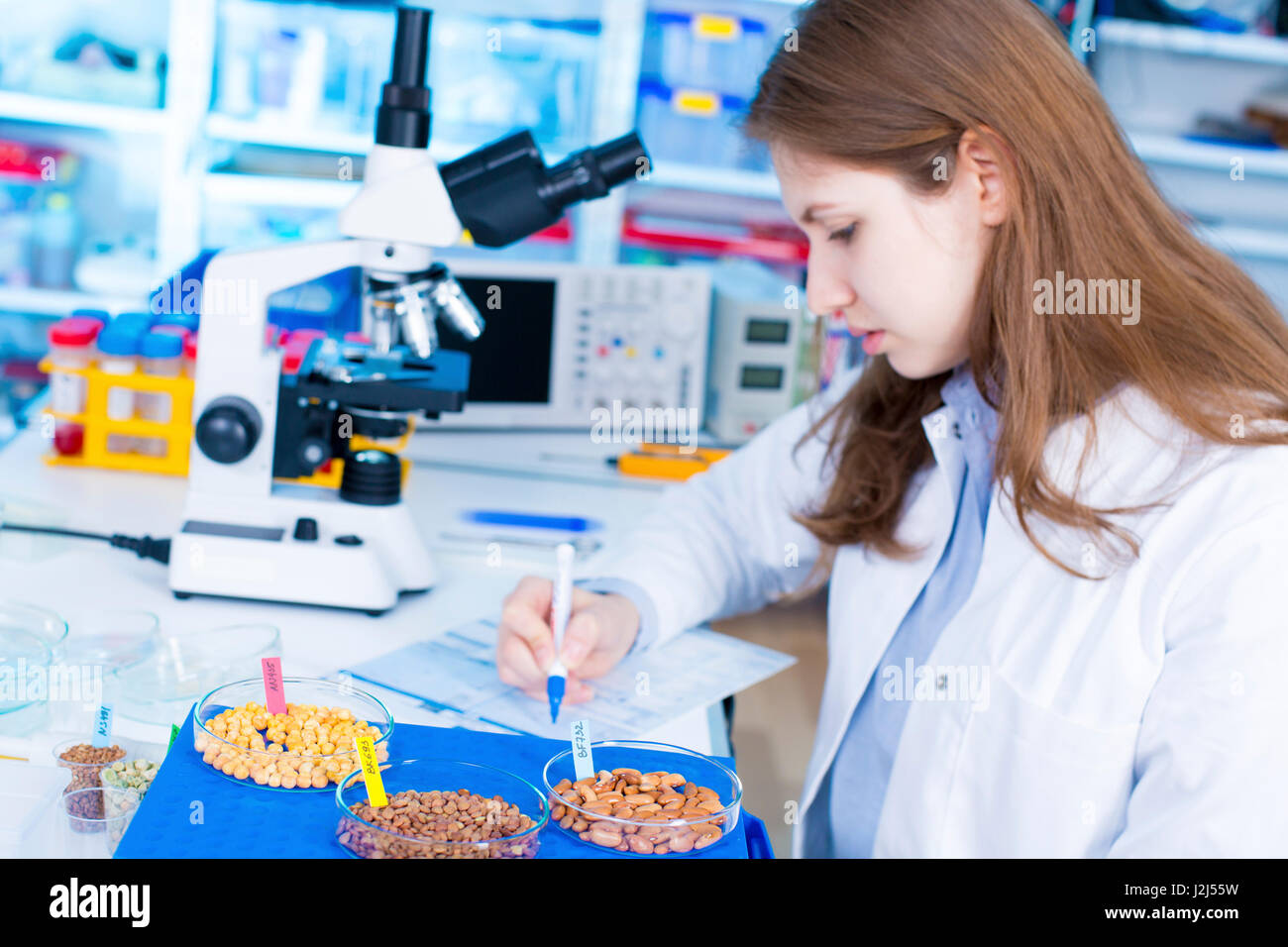 Female scientist testing foods hi-res stock photography and images - Alamy