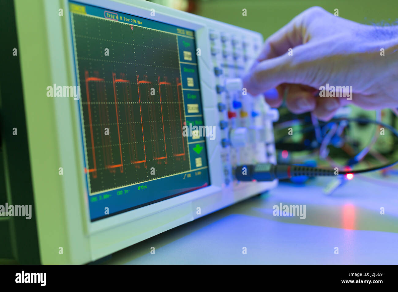 Control panel on specialist measuring instrument in the laboratory ...