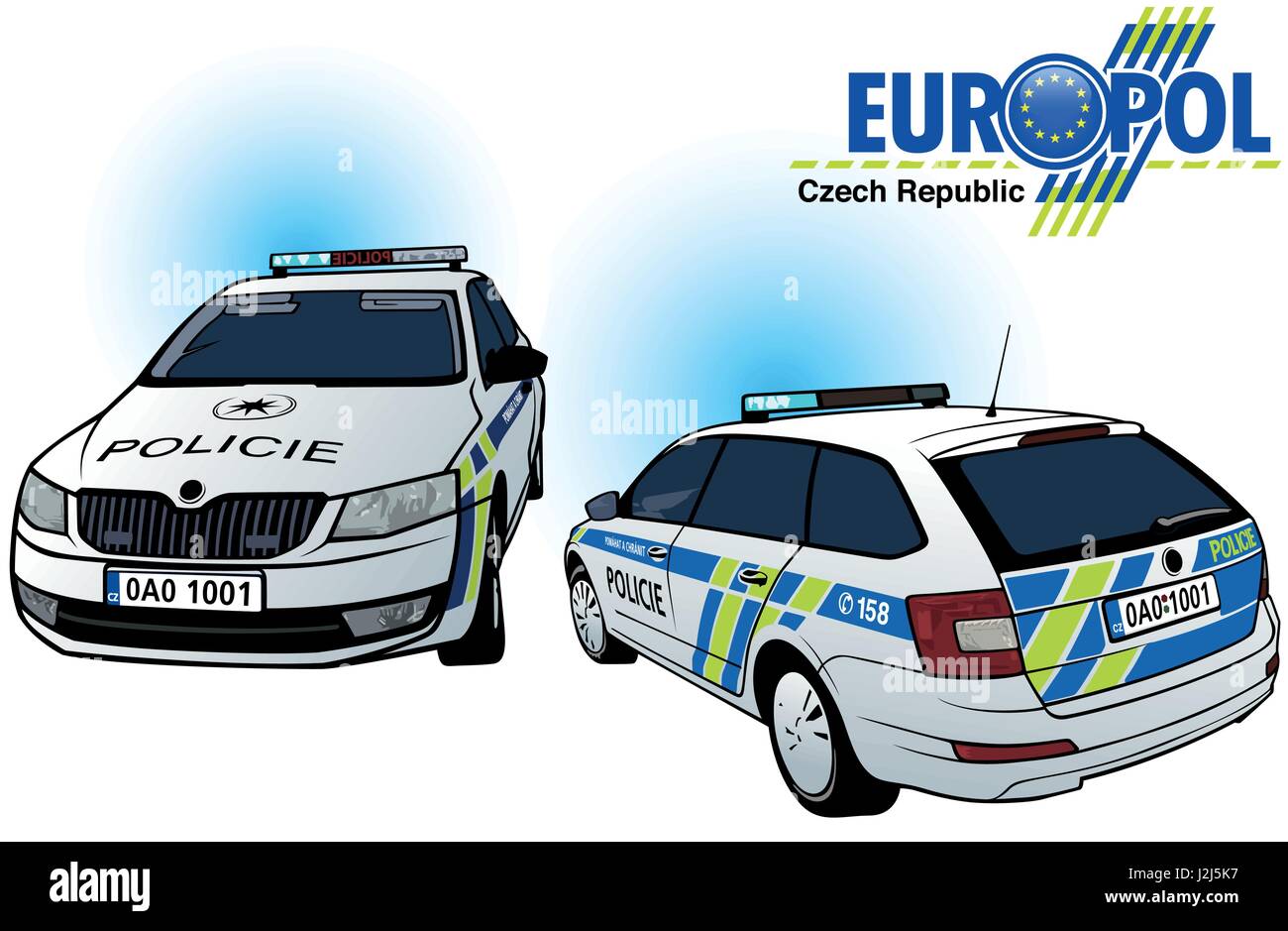 Czech Police Car Stock Vector Image & Art - Alamy