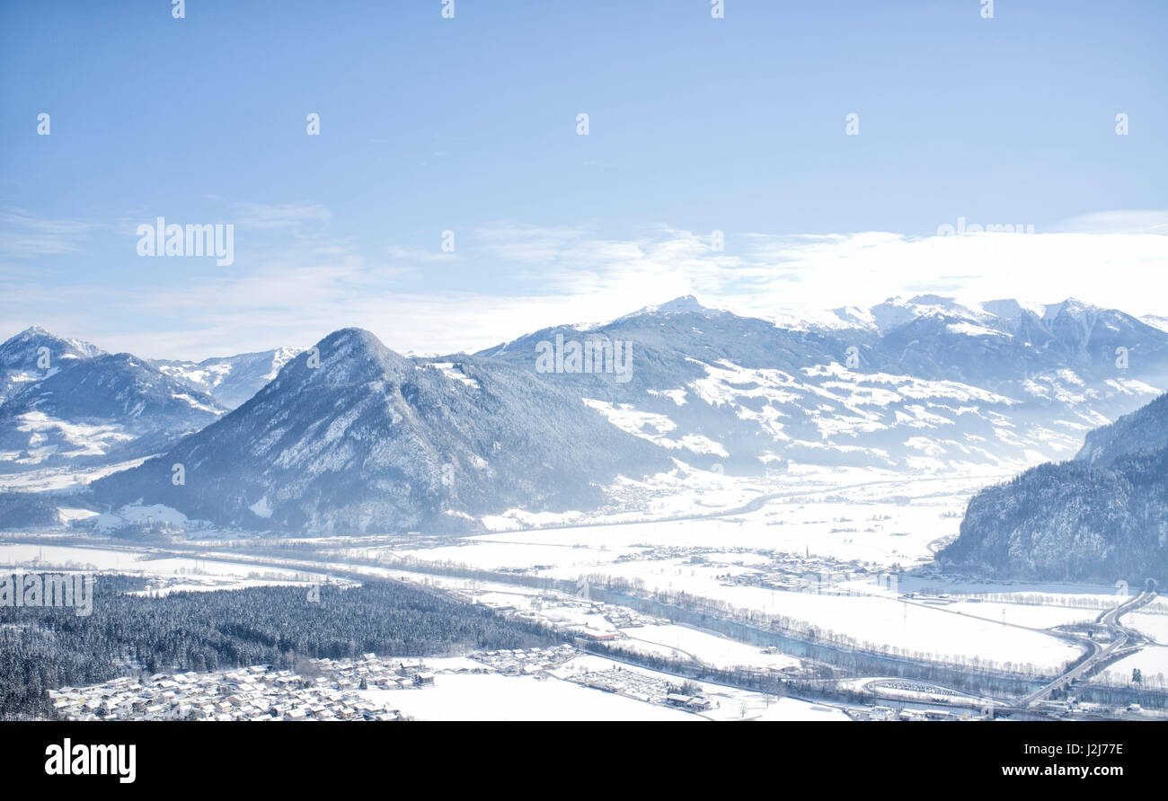 Zillertal / Ziller valley, Tyrol, Austria, mountains, mountain panorama ...