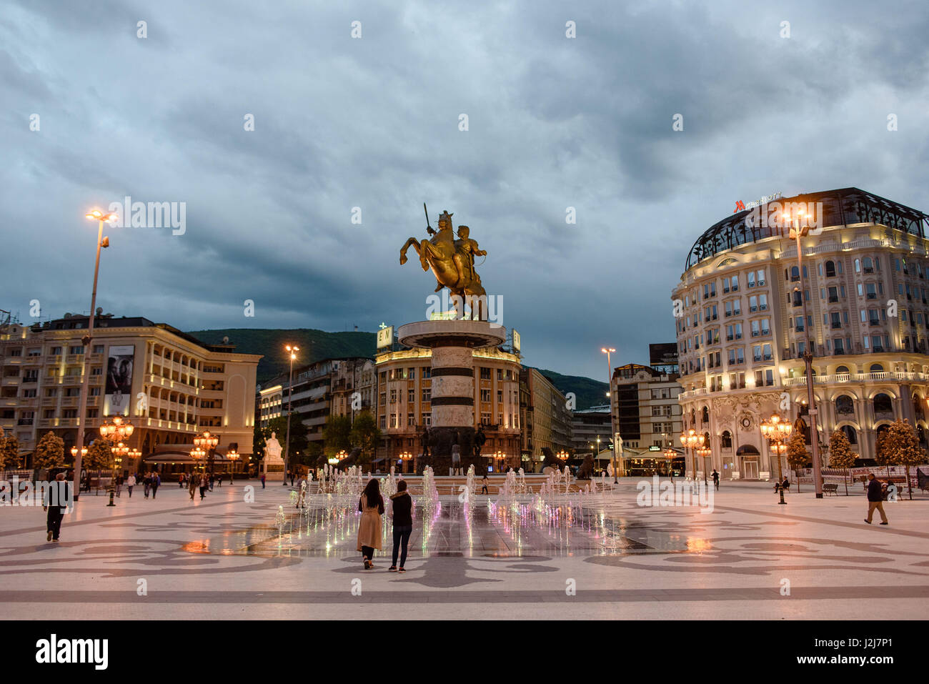 Macedonia Square in Skopje Stock Photo - Alamy