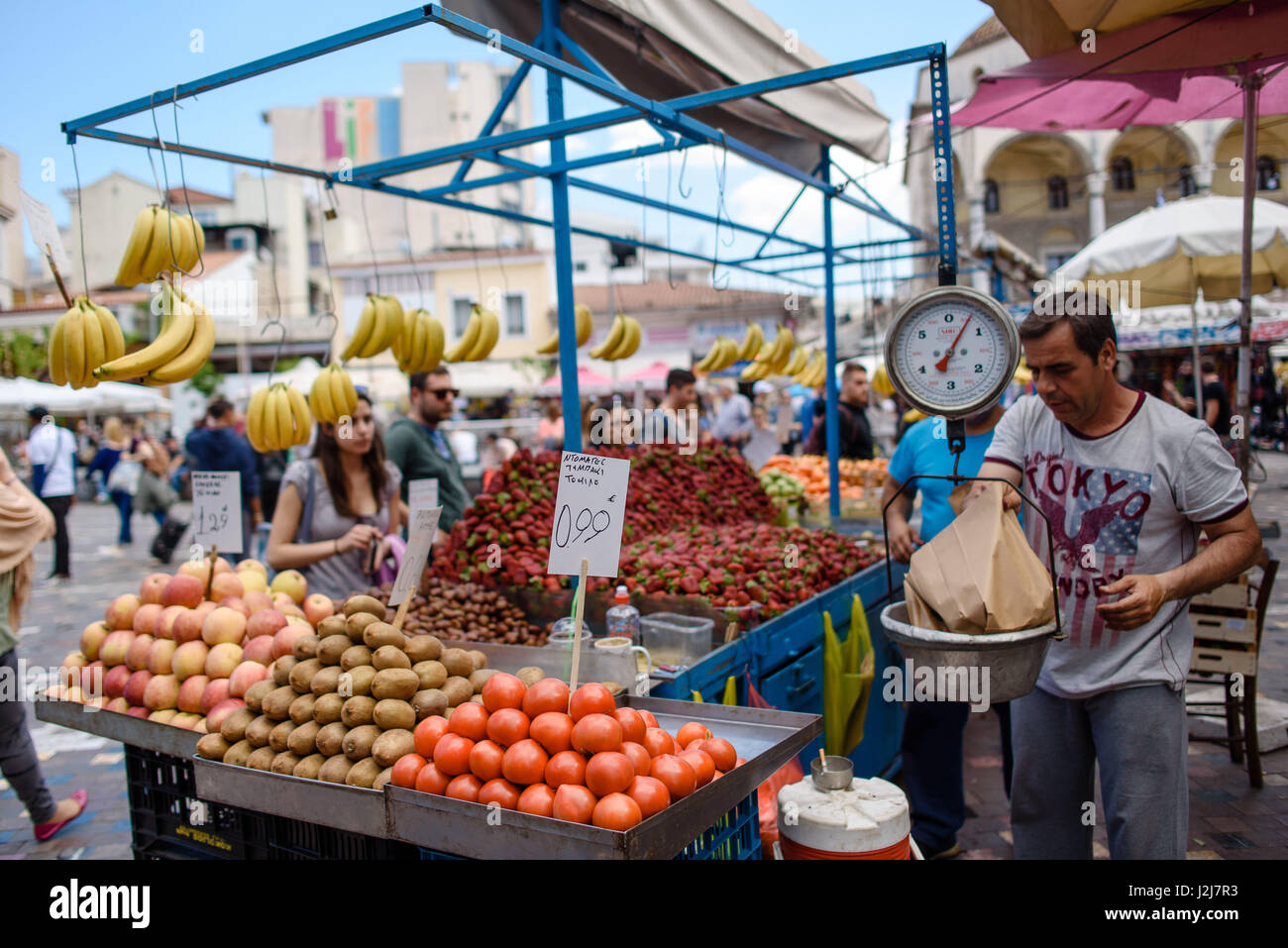 Market in Athens, Greece Stock Photo - Alamy