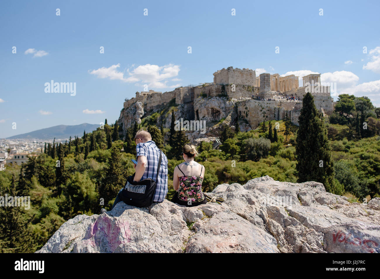 view from the Acropolis. Athens, Greece Stock Photo - Alamy