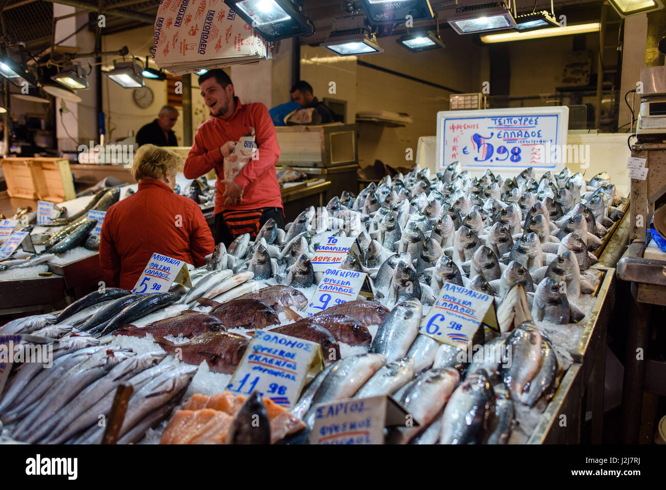 Fish market in Athens, Greece Stock Photo - Alamy
