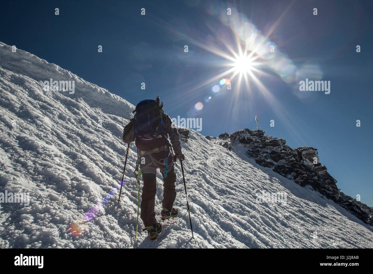 1 person, approach to the summit, climb, Strahlhorn, trekking, climb ...