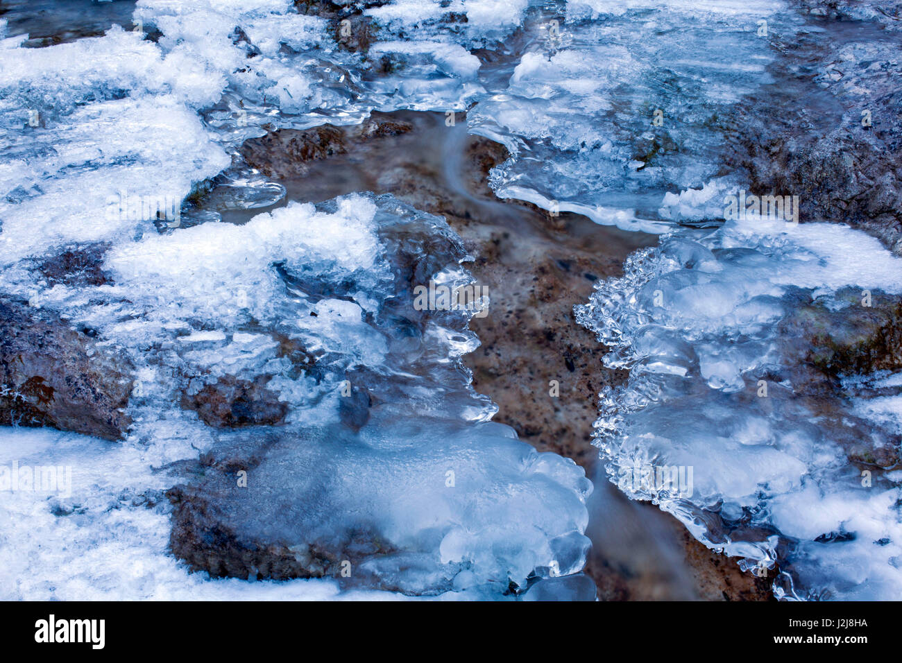 natural sculptural ice forms in the mountain brook Stock Photo - Alamy