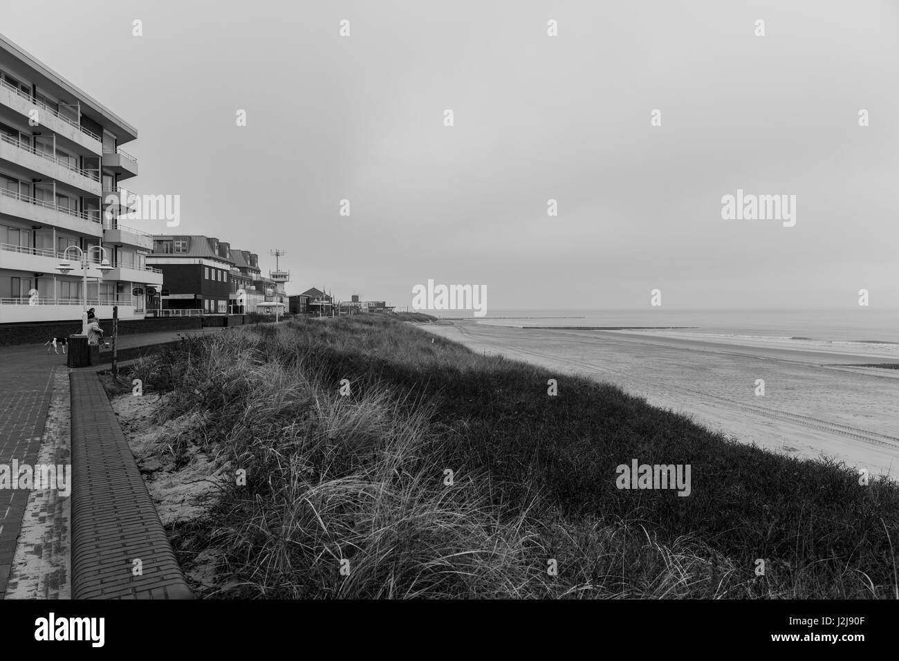 Wangerooge promenade Black and White Stock Photos & Images - Alamy