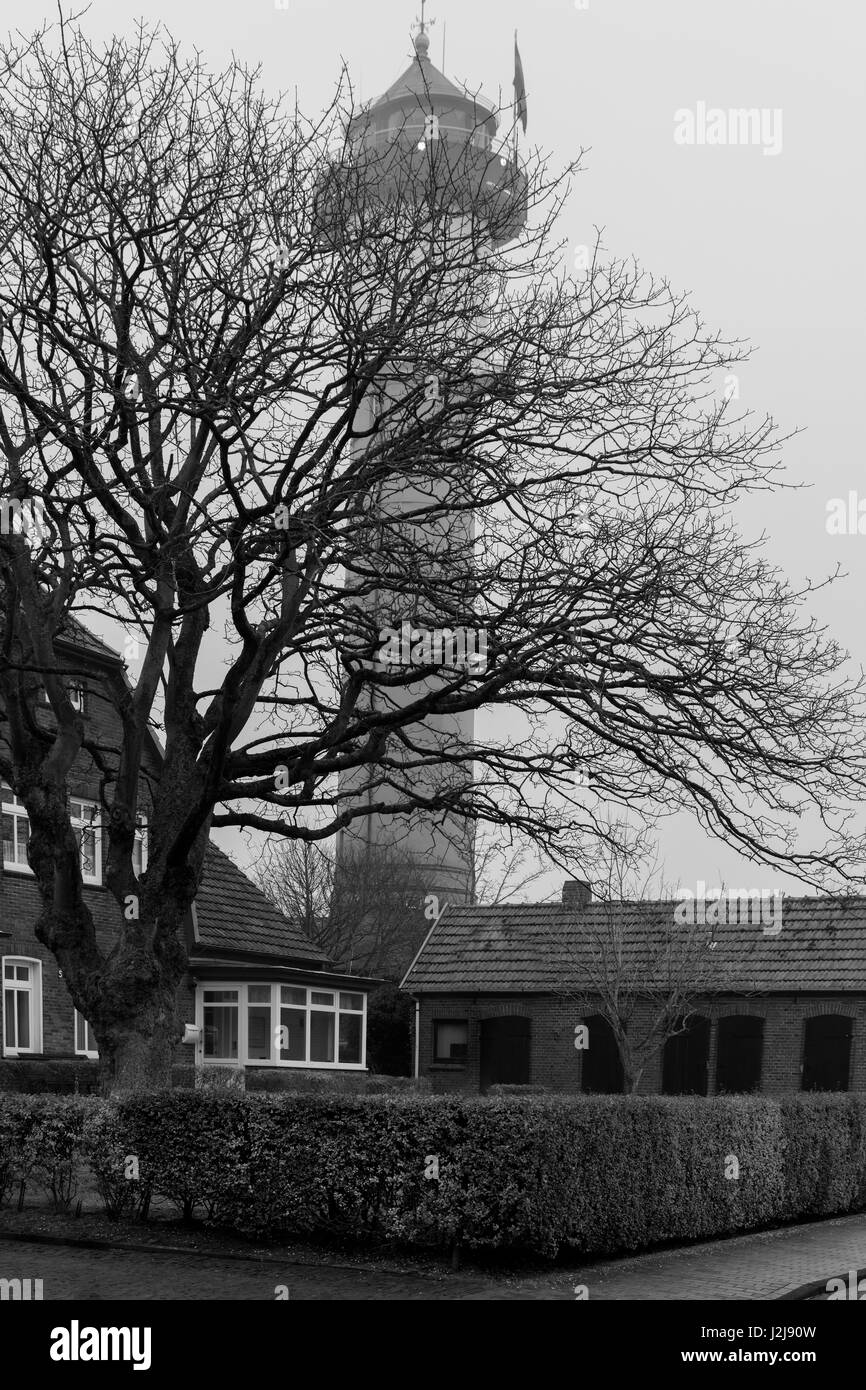 Old lighthouse and Inselmuseum (museum) on Wangerooge, Germany, Lower ...