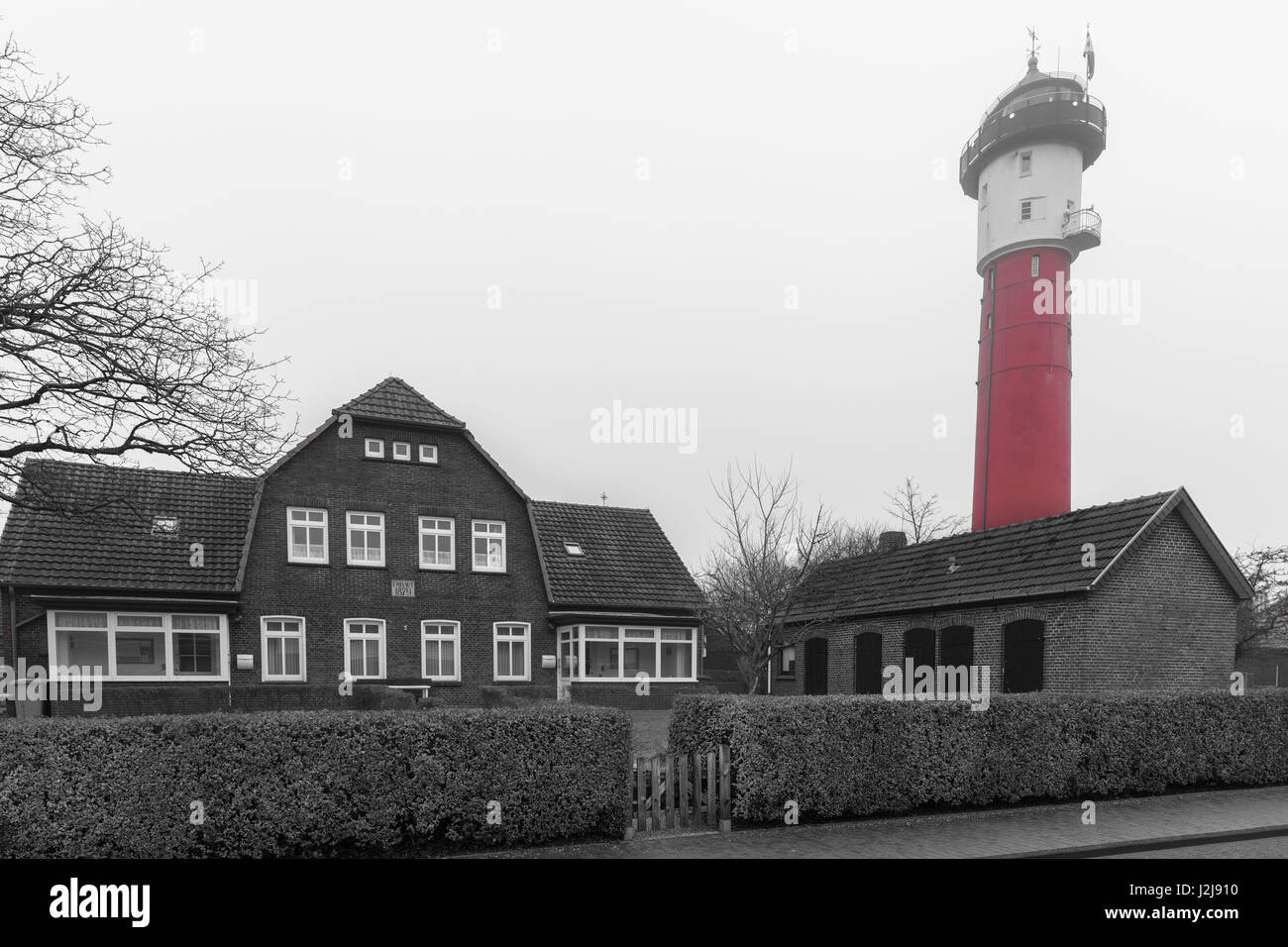 Old lighthouse and Inselmuseum (museum) on Wangerooge, Germany, Lower ...