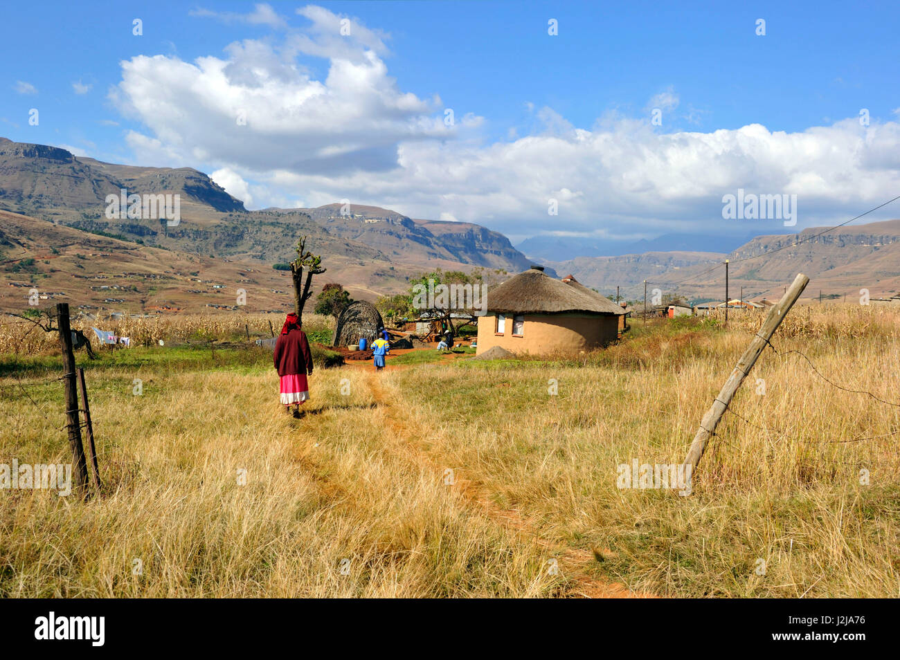 South Africa, Kwazulu Natal, Drakensberg mountains, uKhahlamba Park ...