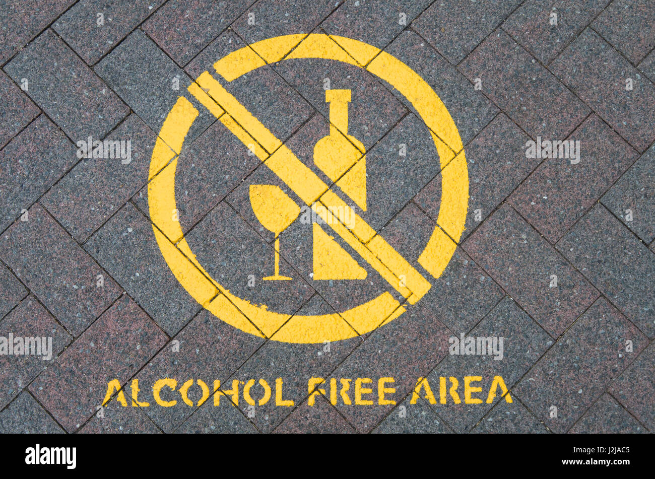 New Zealand, North Island, Raglan, sign for alchohol-free area Stock ...