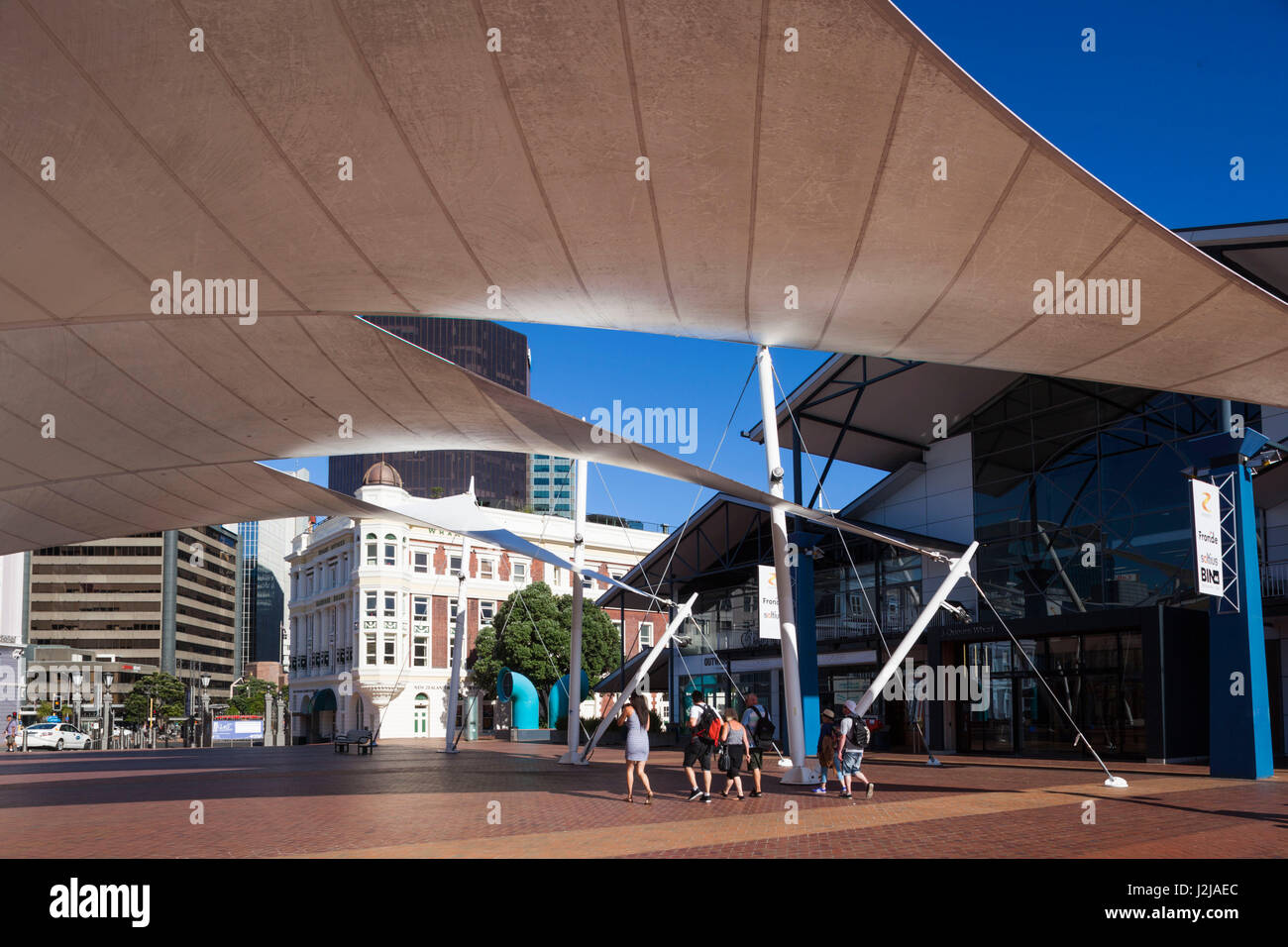 New Zealand, North Island, Wellington, Custom House Quay Stock Photo ...
