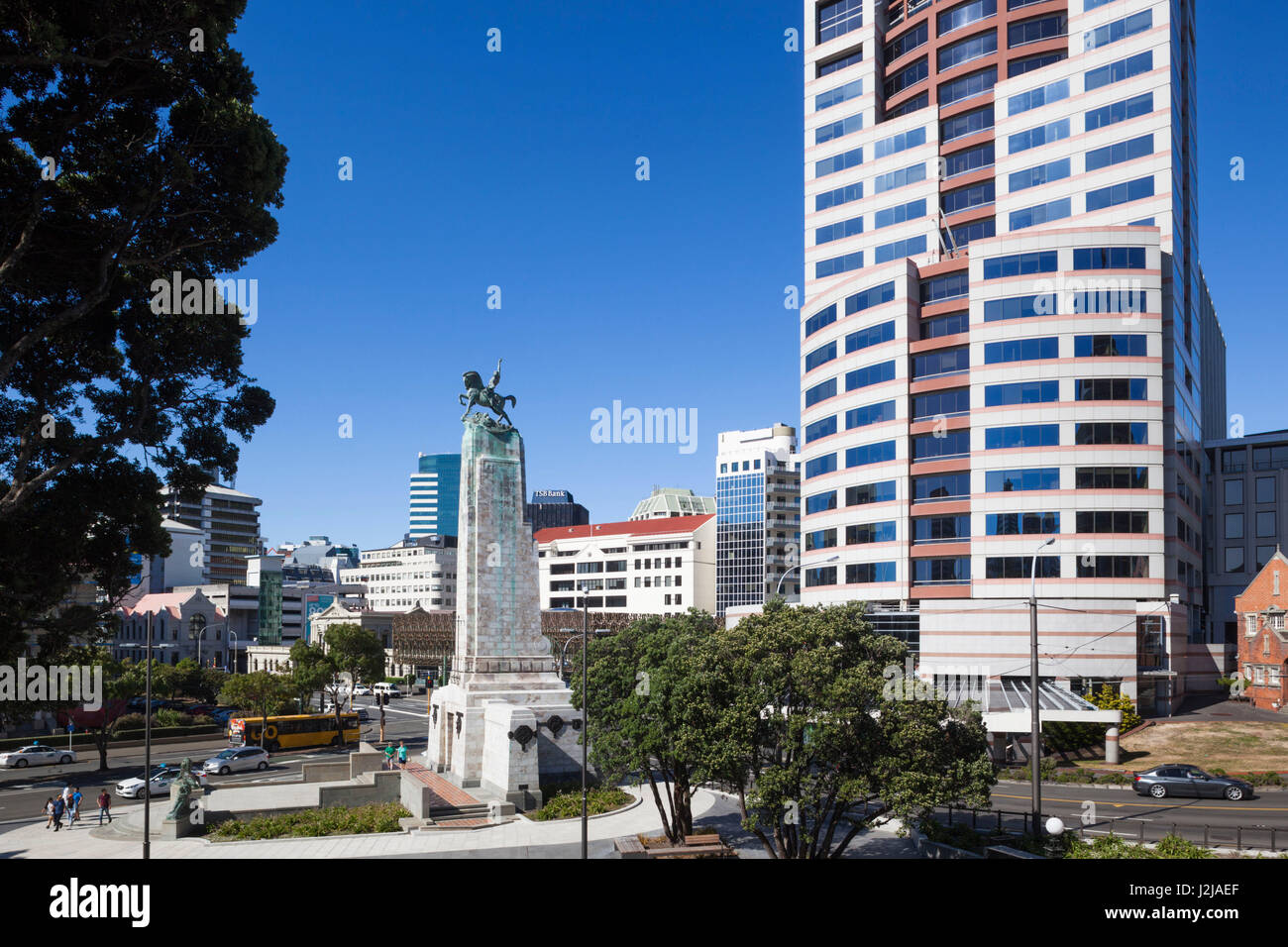 New Zealand, North Island, Wellington, War Memorial, Quay Street Stock ...