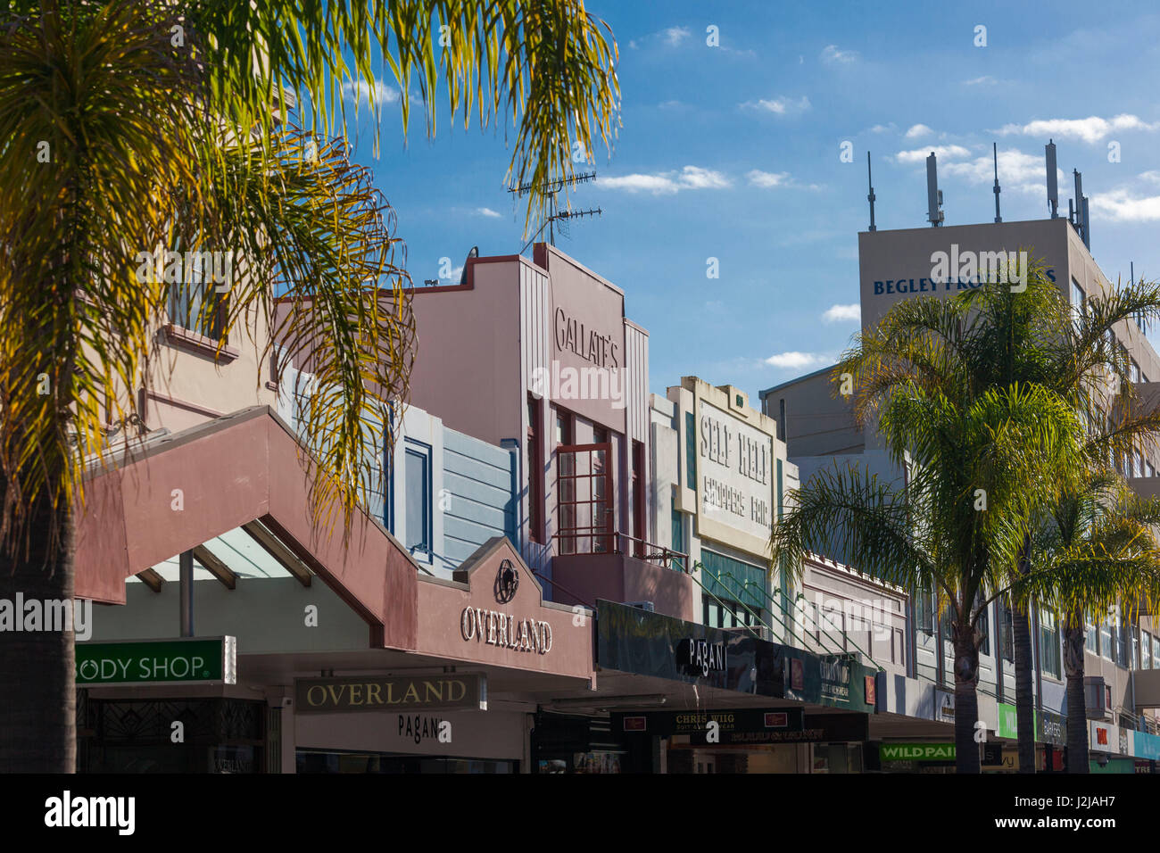 New Zealand, North Island, Hawkes Bay, Napier, art-deco architecture ...