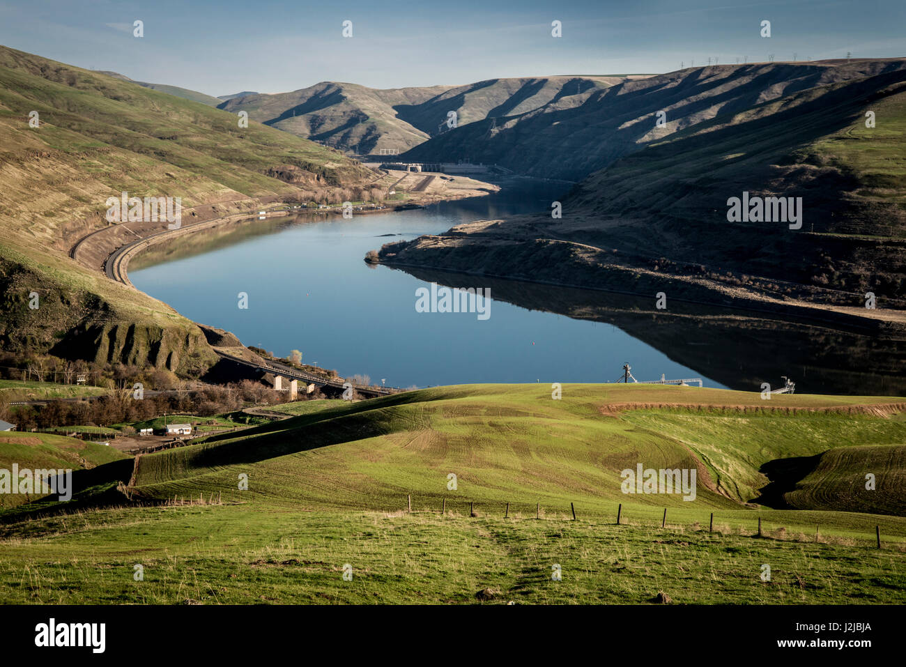 USA, Washington State, Whitman County, The Palouse, Snake River looking ...