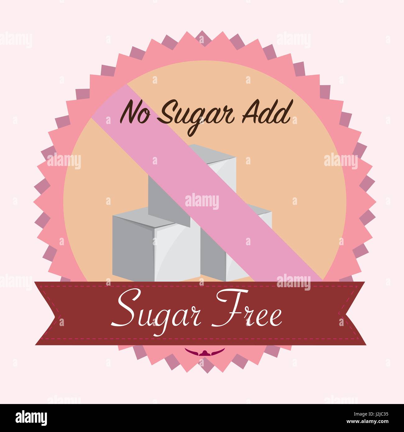 sugar free no sugar add. flat vector illustration Stock Vector Image ...