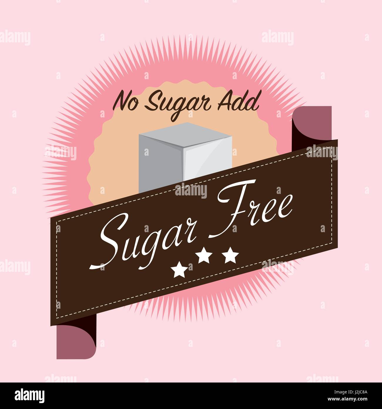 sugar free no sugar add. flat vector illustration Stock Vector Image ...
