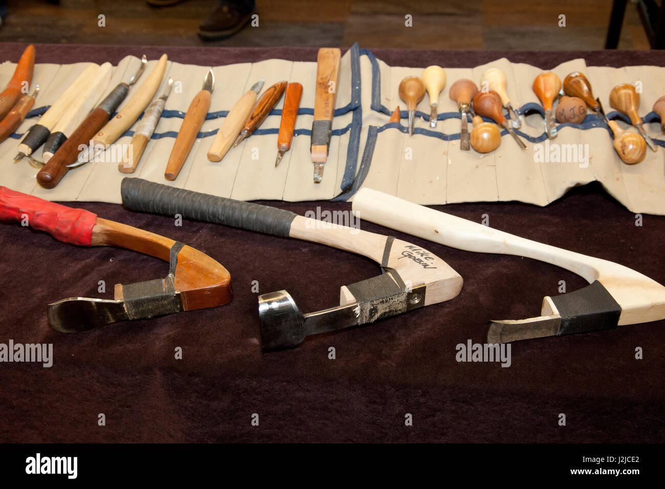 Contemporary wooden carving tools used by the Coast Salish tribes to ...