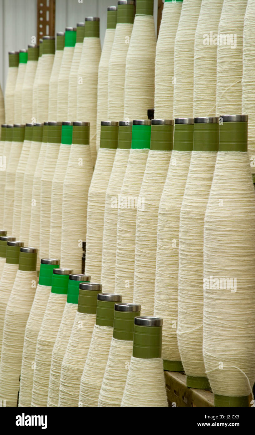 Reels of newly spun organic sheep's wool Stock Photo - Alamy