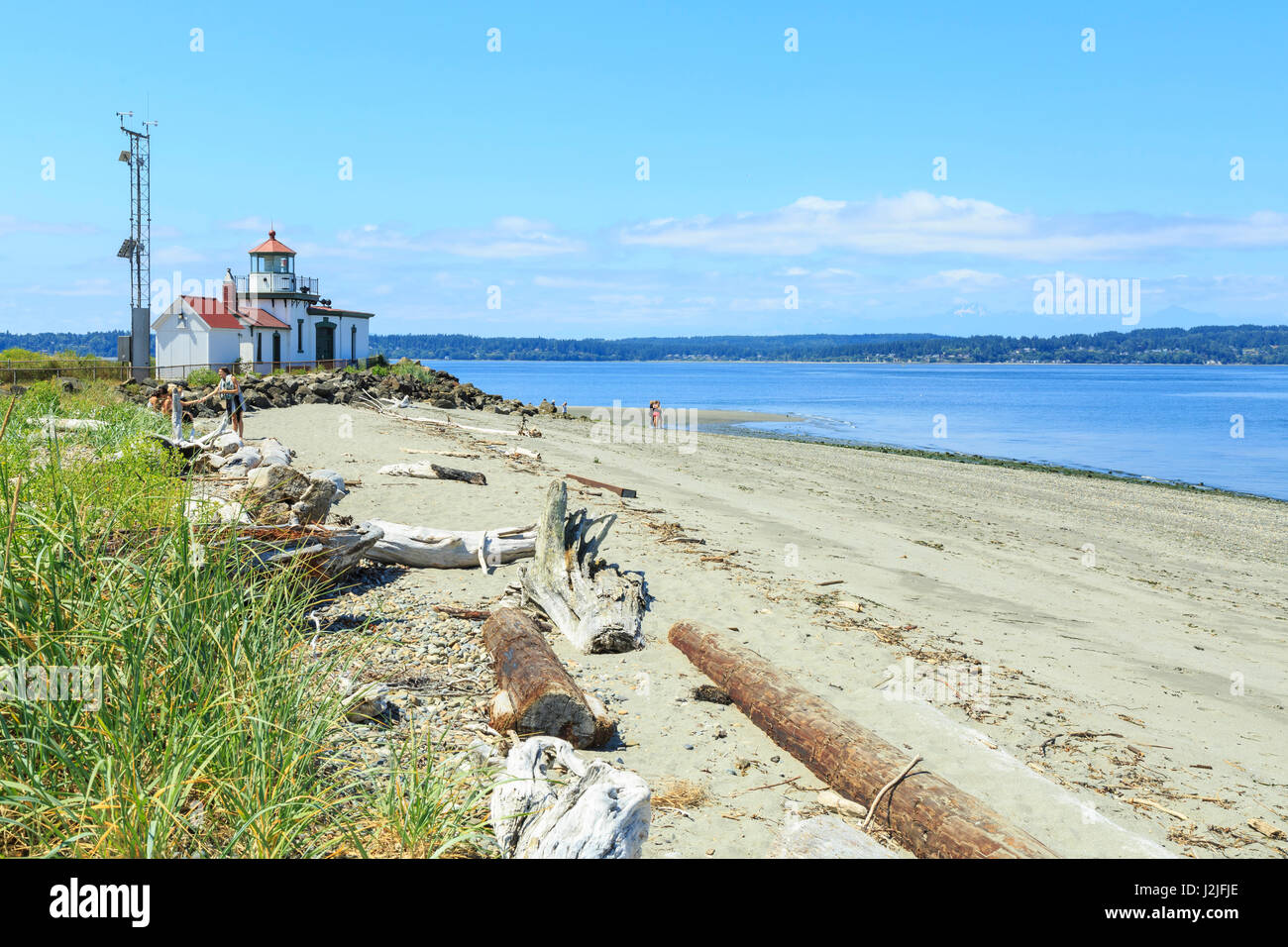 West Point Lighthouse, Discovery Park, Seattle, Washington State Stock ...