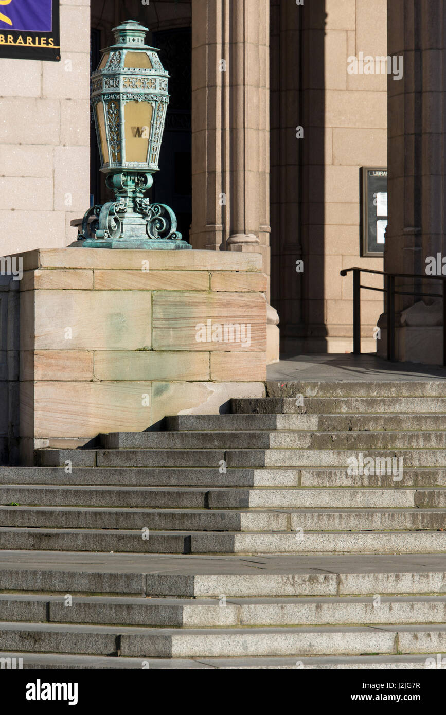 Seattle. University of Washington. Detail of entrance to Henry Suzzallo ...
