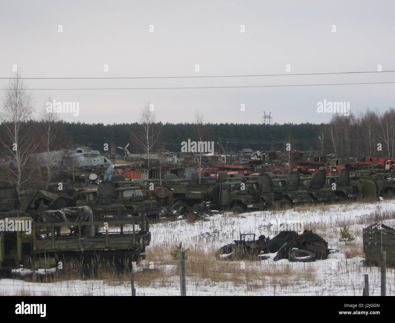 Ukraine. Exclusion zone of the Chernobyl nuclear power plant. View of ...