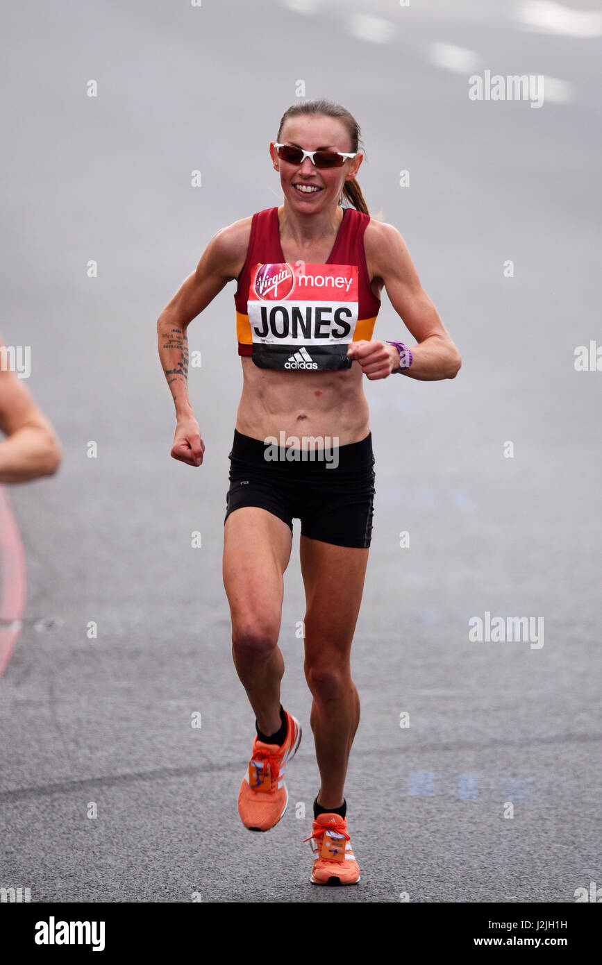 Tish Jones taking part in the 2017 London Marathon Stock Photo - Alamy
