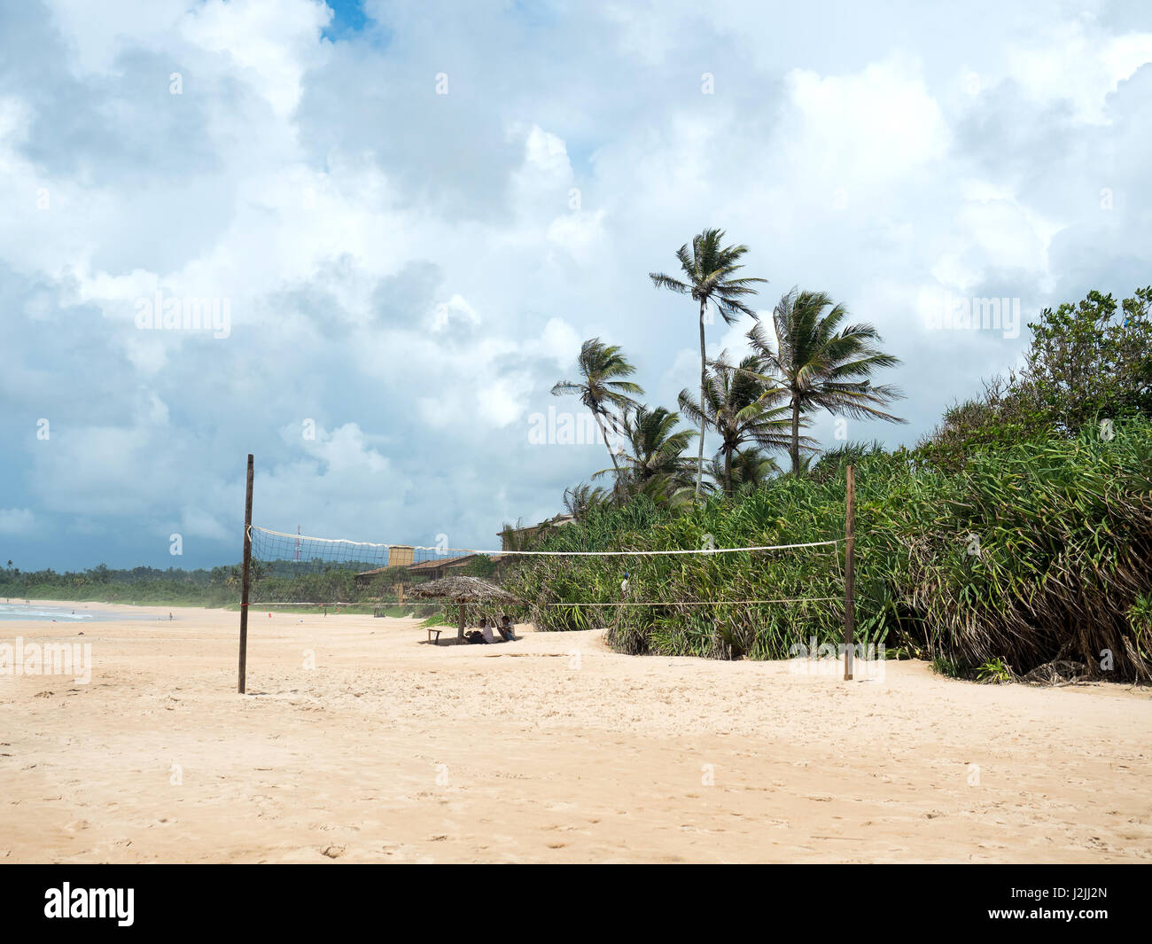 Volleyball on the tropical beach. The tropical island. The tropical ...