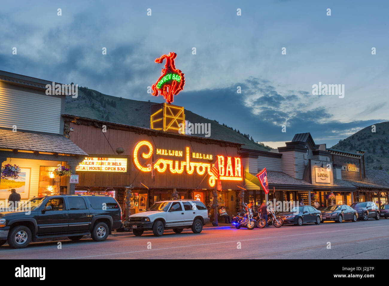 The Famous Cowboy Bar in Jackson, Wyoming, USA Stock Photo - Alamy
