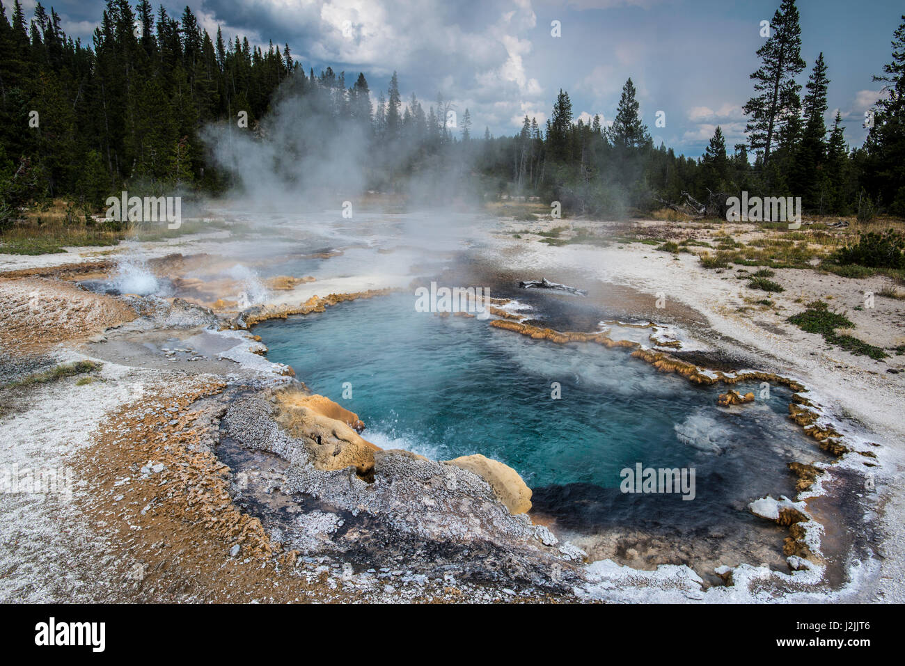 Thermal Pools in the backcountry of Yellowstone National Park (Large ...
