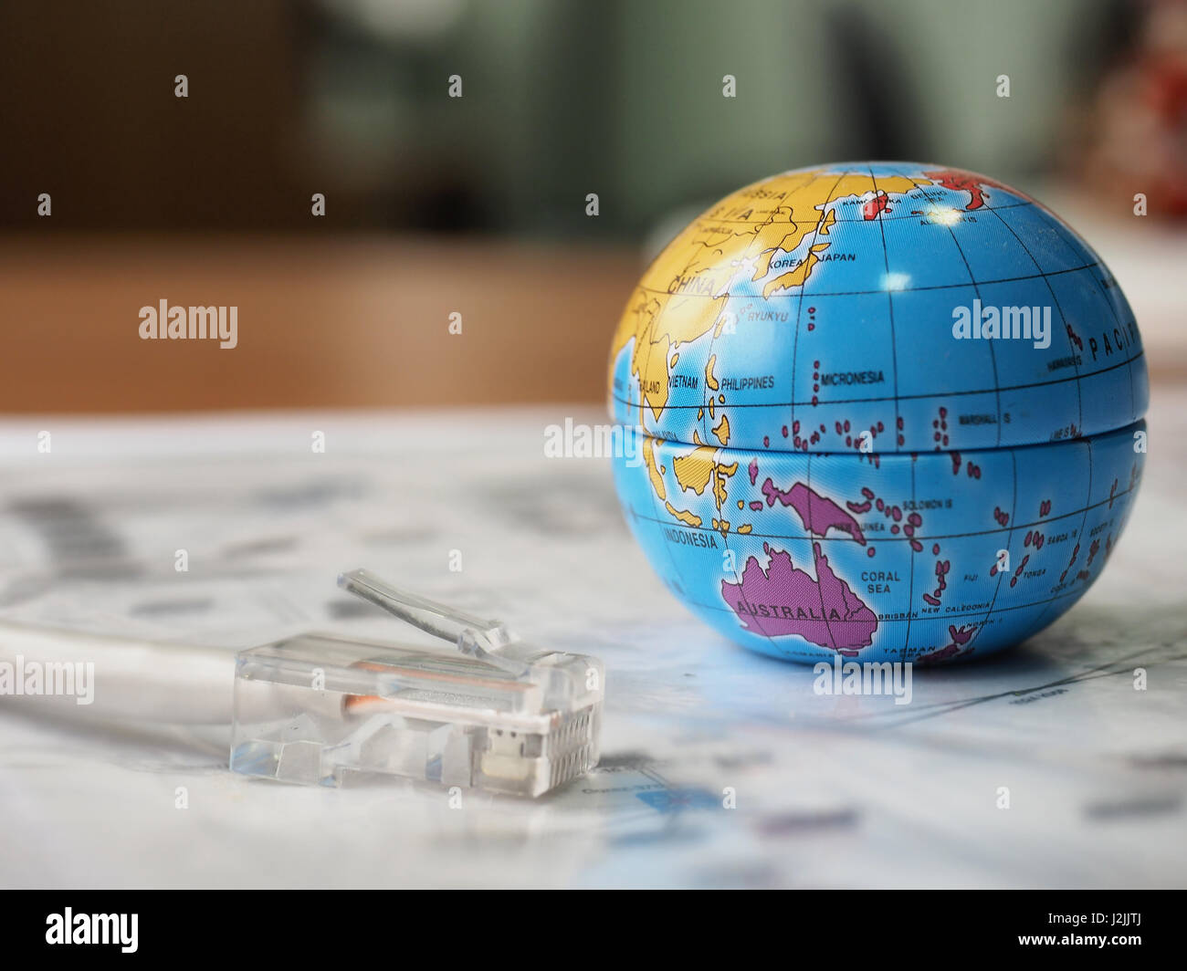 Ethernet cable computer globe hi-res stock photography and images - Alamy