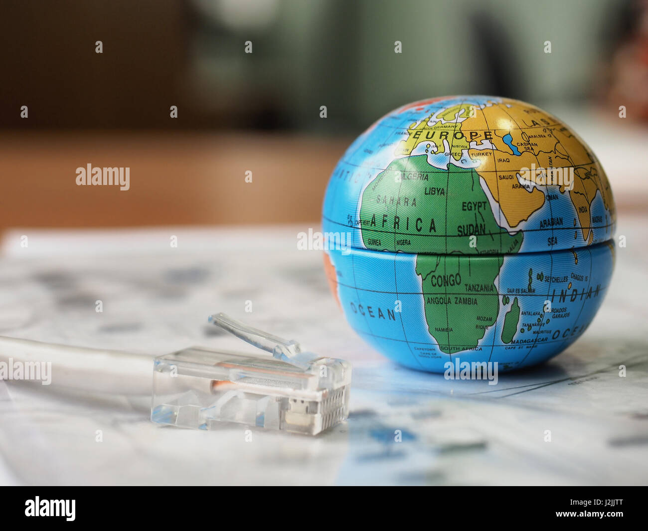 Ethernet cable computer globe hi-res stock photography and images - Alamy