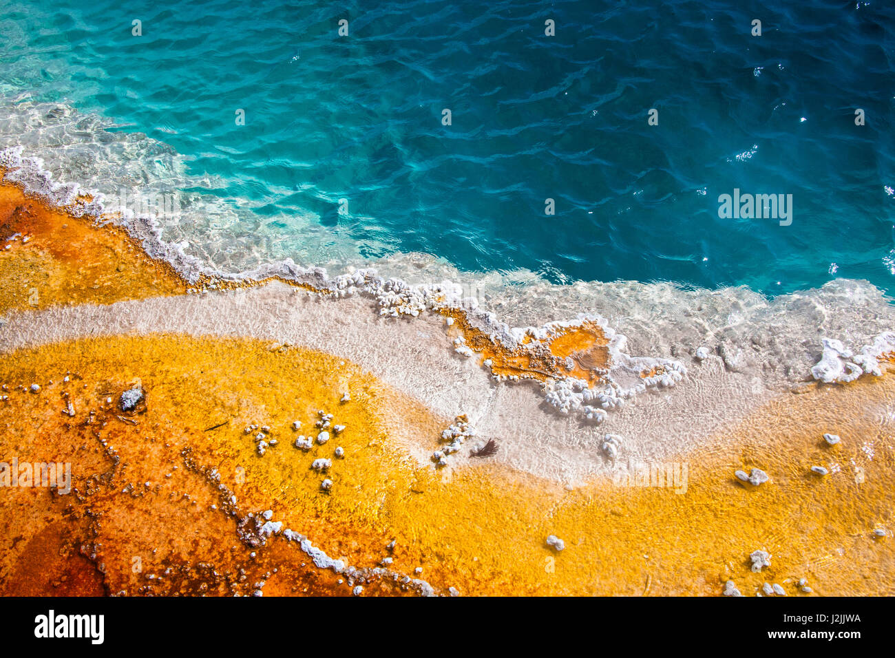 Grand Prismatic Spring, Yellowstone National Park, Wyoming. Close-up of ...