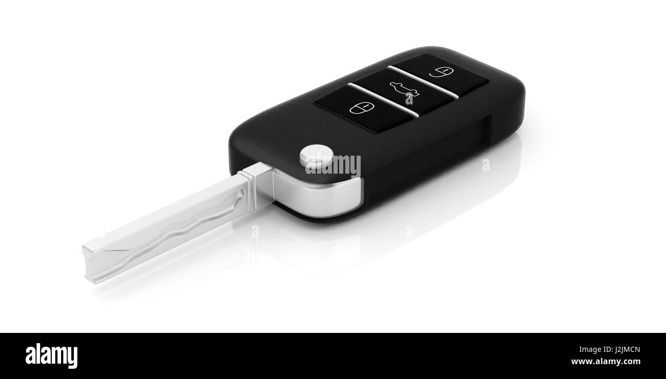 Car key isolated on white background. 3d illustration Stock Photo - Alamy
