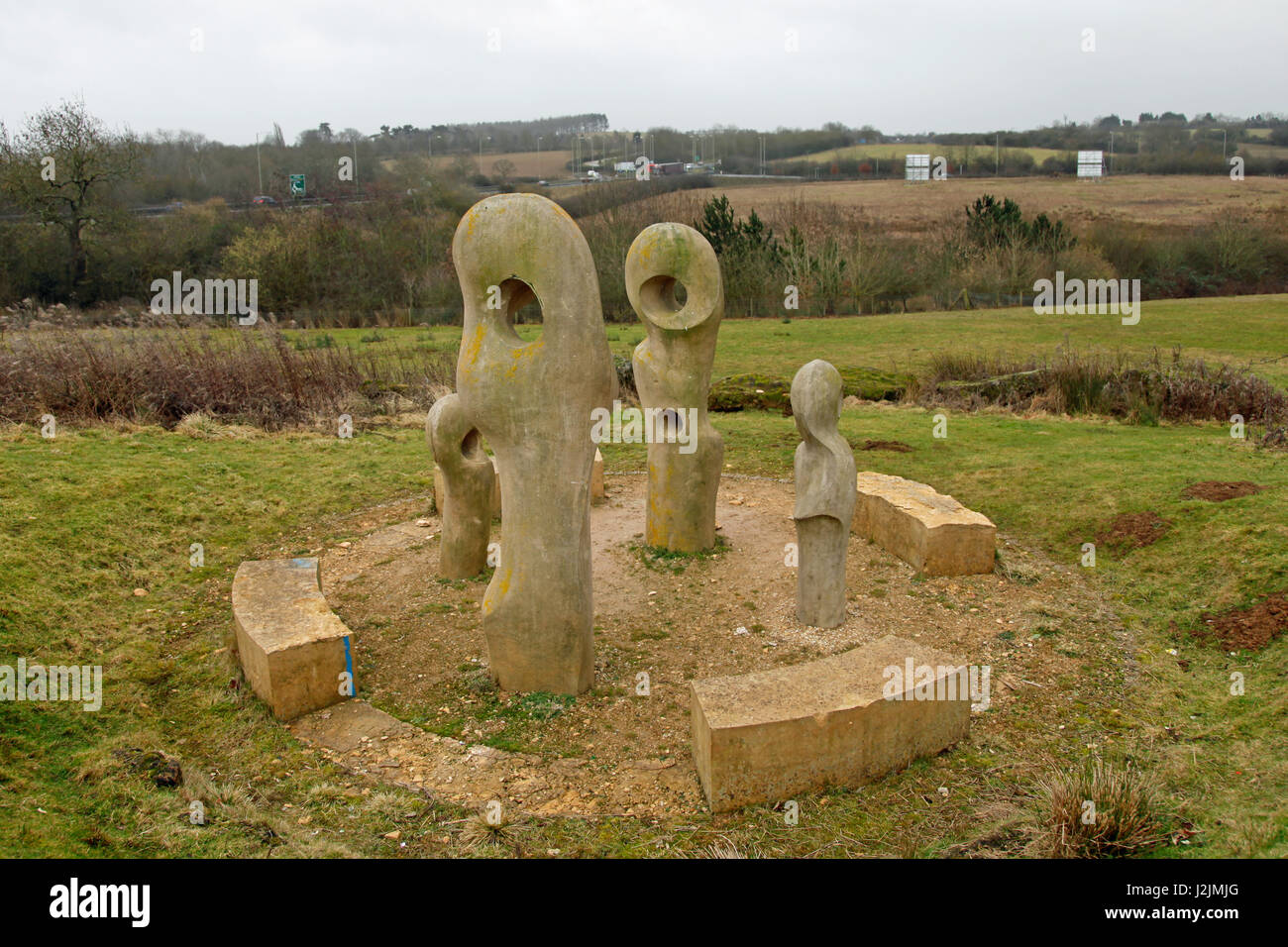 Collection of statues, by Michie Herbert and named "As Old As The Hills ...