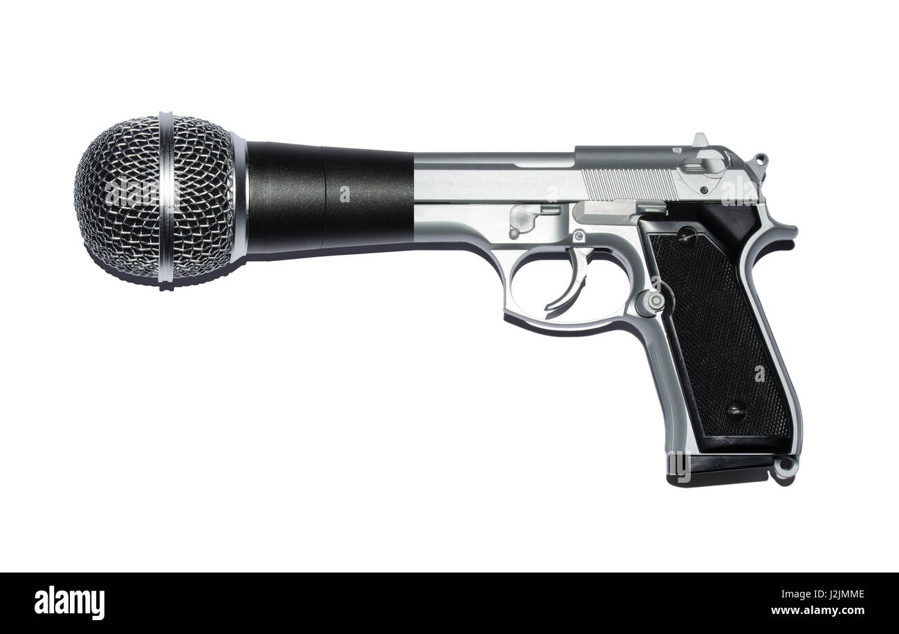 Gun and microphone hybrid, metaphor for Speak Truth to Power Stock ...