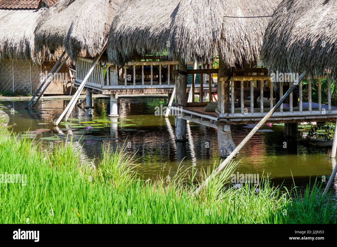 Small relaxing platforms on stilts Stock Photo - Alamy