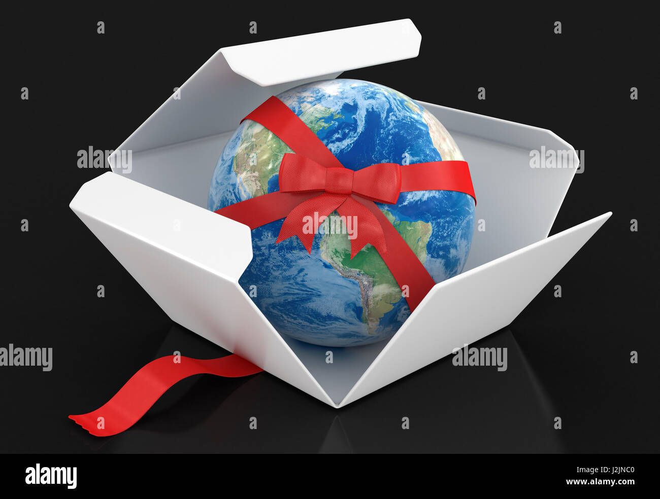 Open package with Globe. Image with clipping path Stock Photo - Alamy