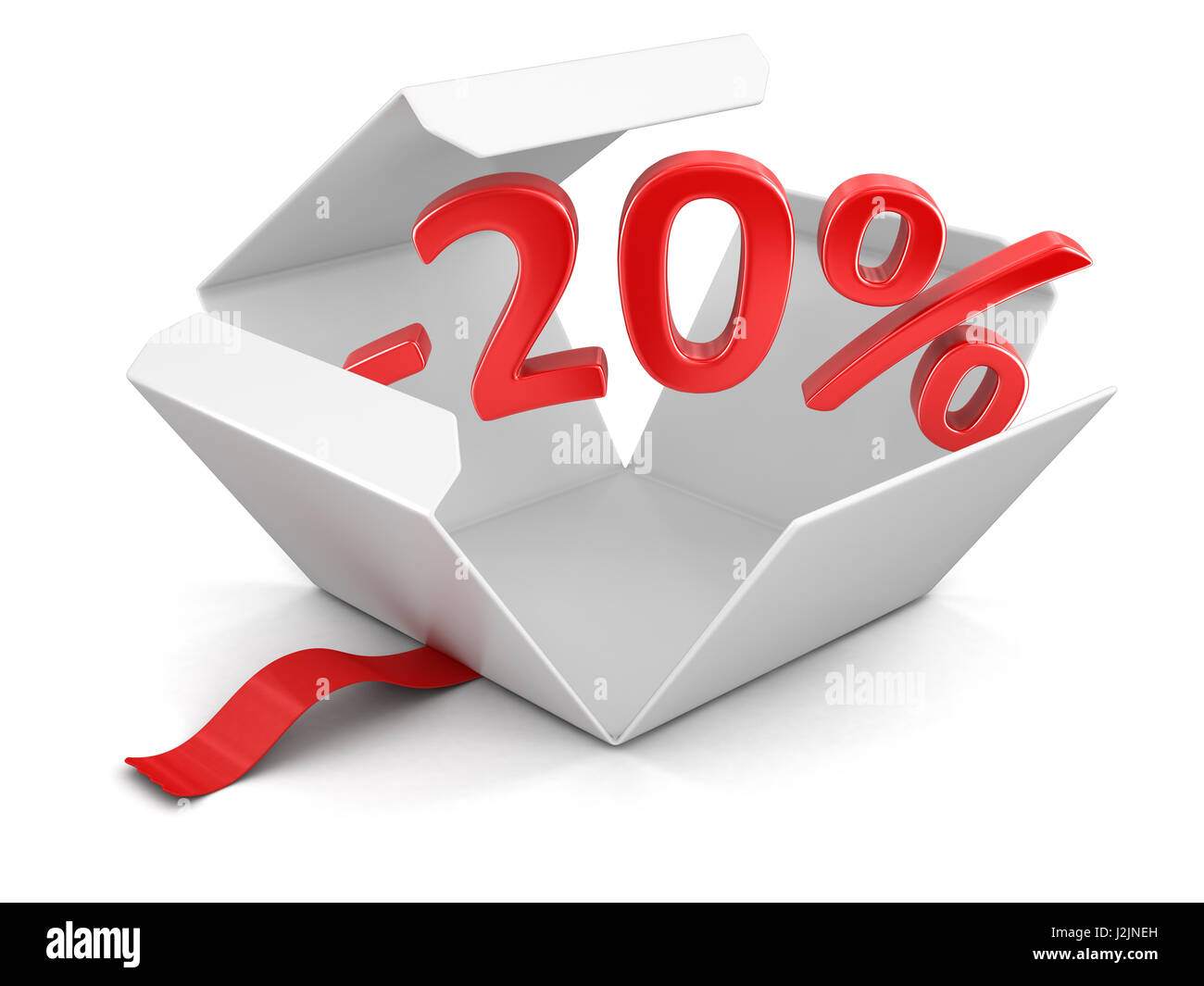 Open package with -20%. Image with clipping path Stock Photo - Alamy