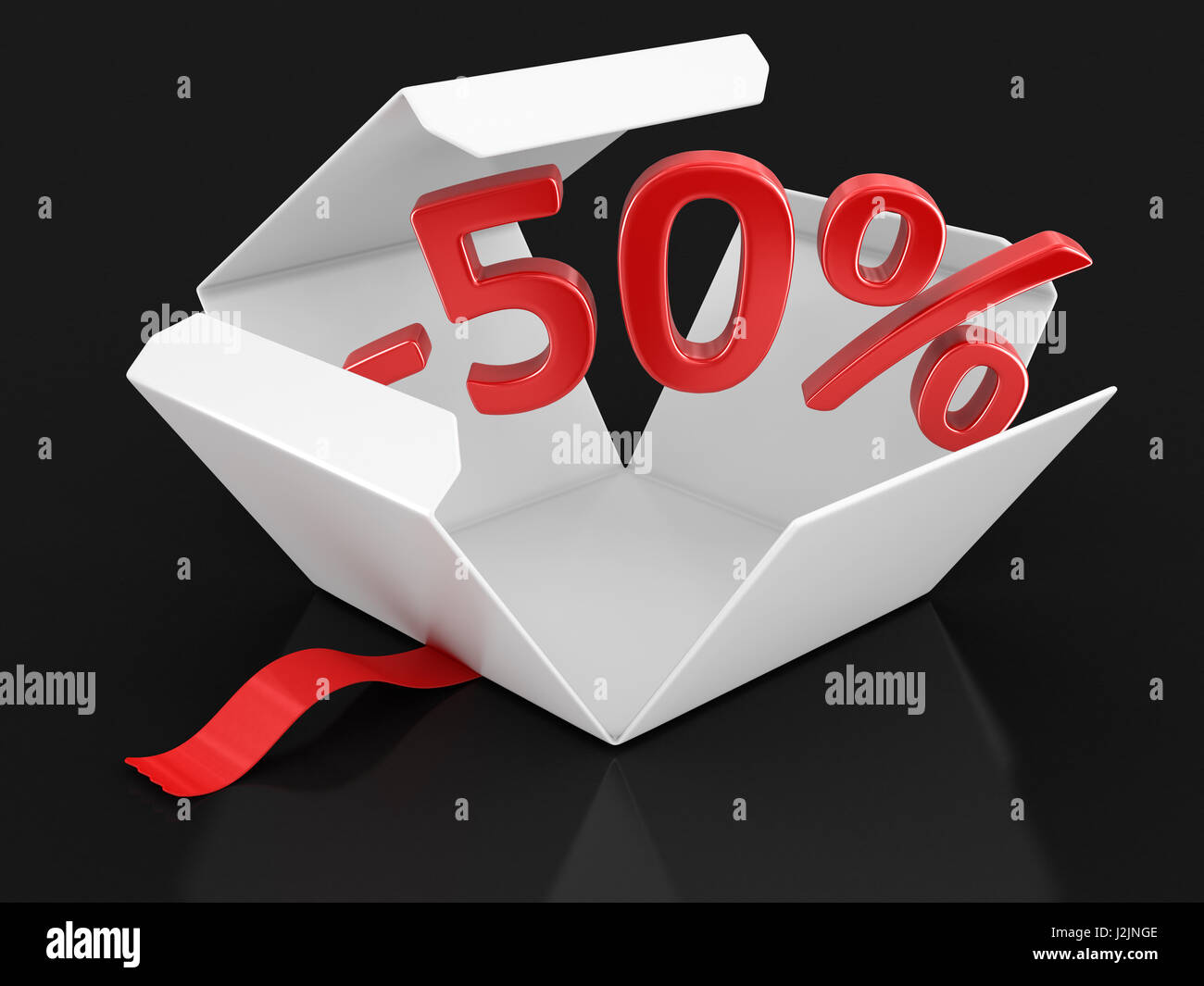 Open package with -50%. Image with clipping path Stock Photo - Alamy