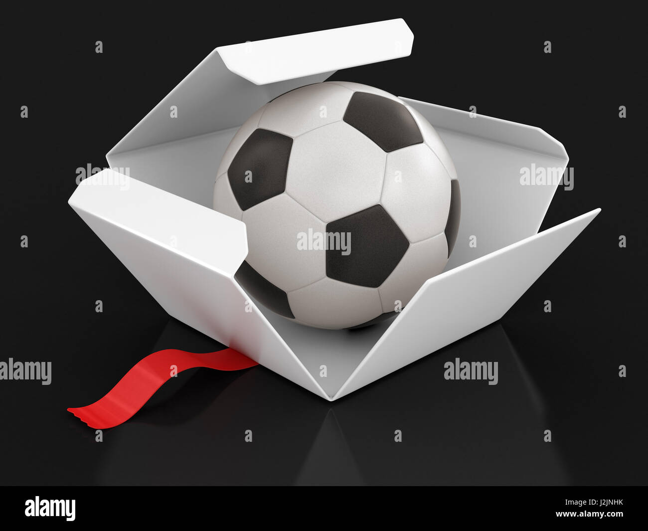 Open package with Soccer Ball. Image with clipping path Stock Photo - Alamy