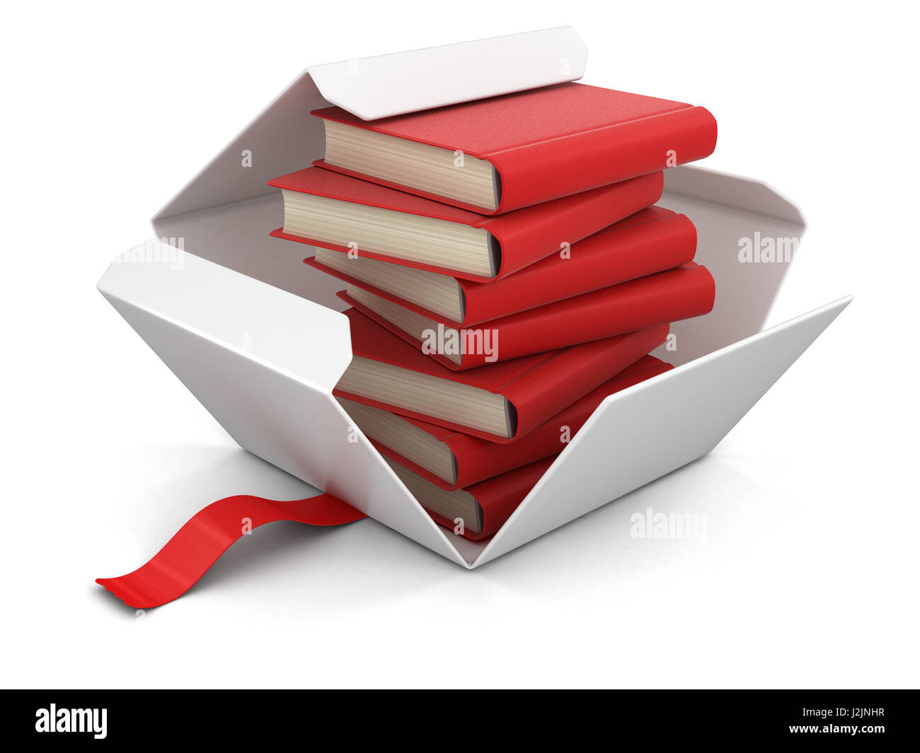 Open package with books. Image with clipping path Stock Photo - Alamy