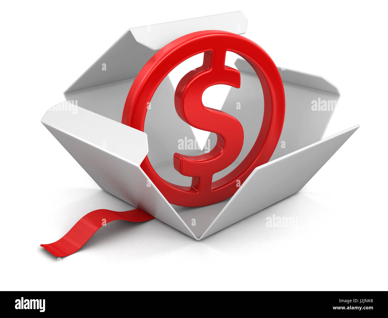 Open package with dollar sign. Image with clipping path Stock Photo - Alamy