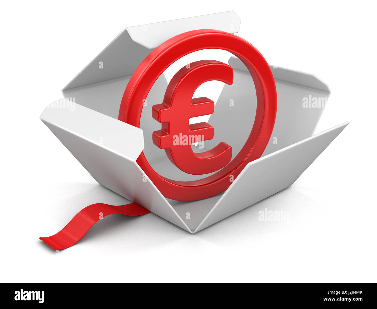 Open package with euro sign. Image with clipping path Stock Photo - Alamy