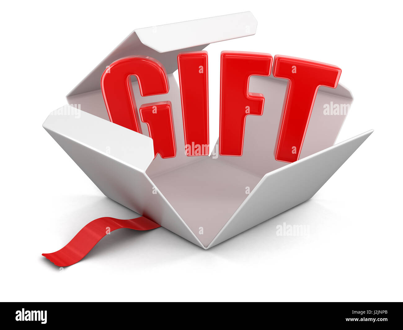 Open package with Gift. Image with clipping path Stock Photo - Alamy